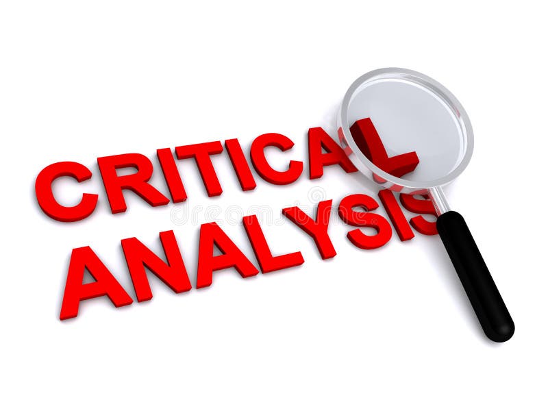 Critical Analysis with Magnifying Glass on White Stock Illustration ...