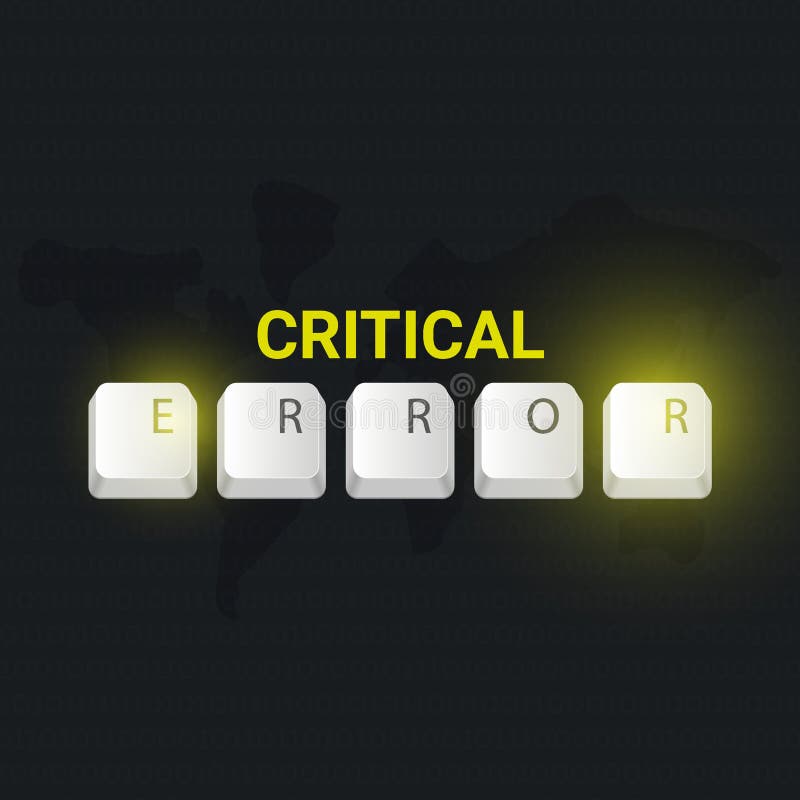 Critical Error Banner with Keyboard Buttons. Vector Illustration. Stock ...