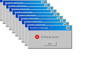 Critical Error Message. Retro Operating System Window with System ...