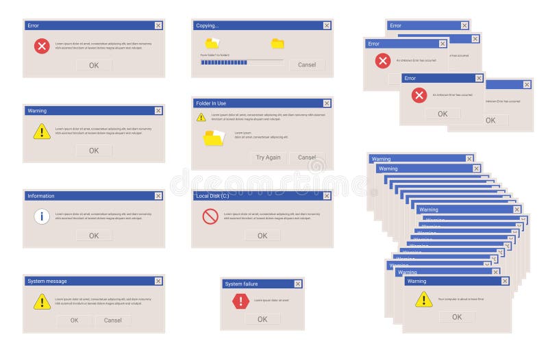 Critical Error System Message Screen Old Style Virus Popup Icon