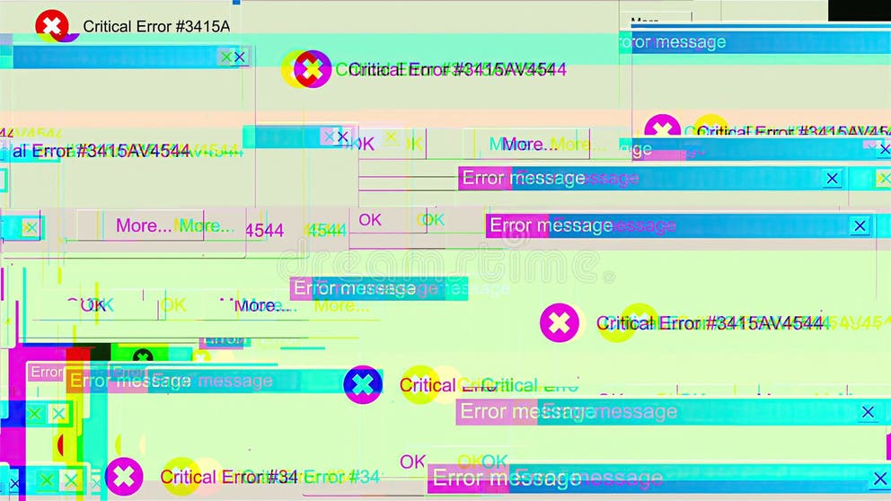 Critical Errors glitch stock illustration. Illustration of critical - 380823809