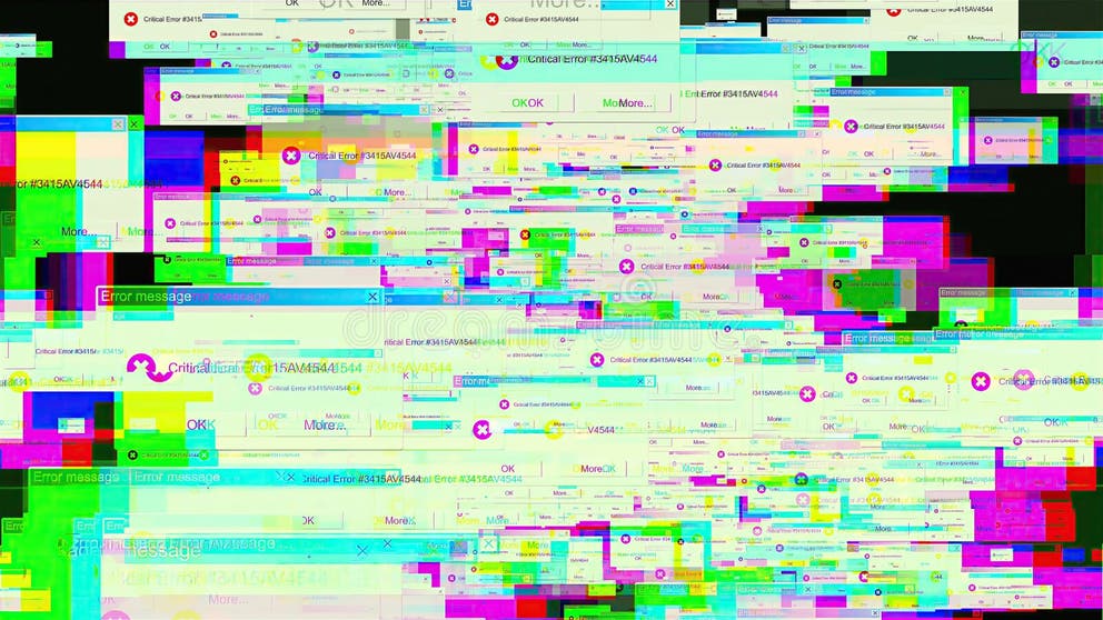 Critical Errors glitch stock illustration. Illustration of critical - 380824247