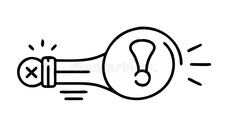 Critical Idea Failure: Lightbulb with Exclamation X for Errors, Vector ...