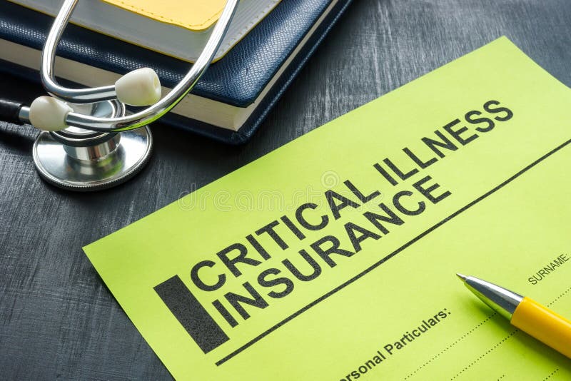 Critical Illness Insurance Form and Notepad on the Surface. Stock Photo ...