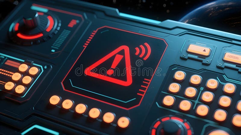 Critical Reactor Failure: Futuristic Nuclear Control Interface Stock ...