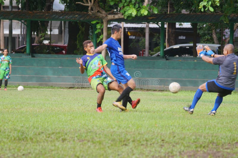 Critical Save in a Fun Football Games Editorial Photography - Image of ...