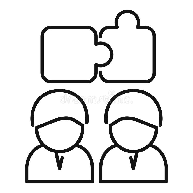 Critical Team Thinking Icon Outline Vector. Brain Mind Head Stock ...