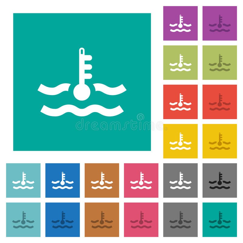 Critical Temperature Engine Coolant Square Flat Multi Colored Icons ...