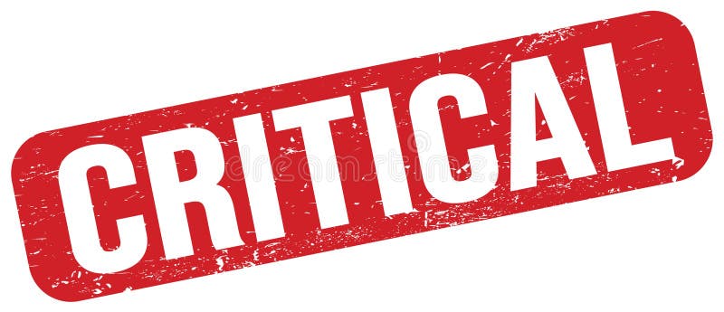 CRITICAL Text on Red Grungy Stamp Sign Stock Illustration ...