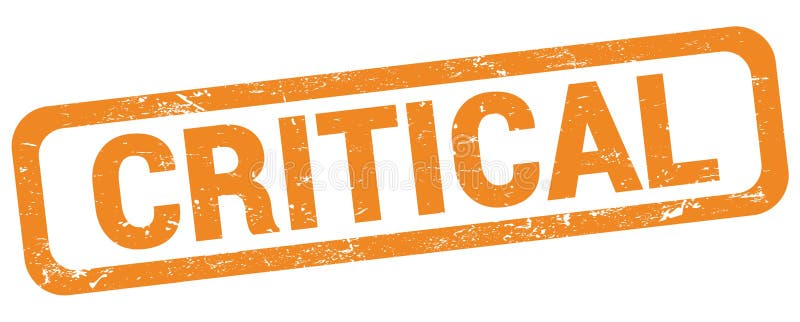 CRITICAL Text Written on Orange Rectangle Stamp Stock Illustration ...