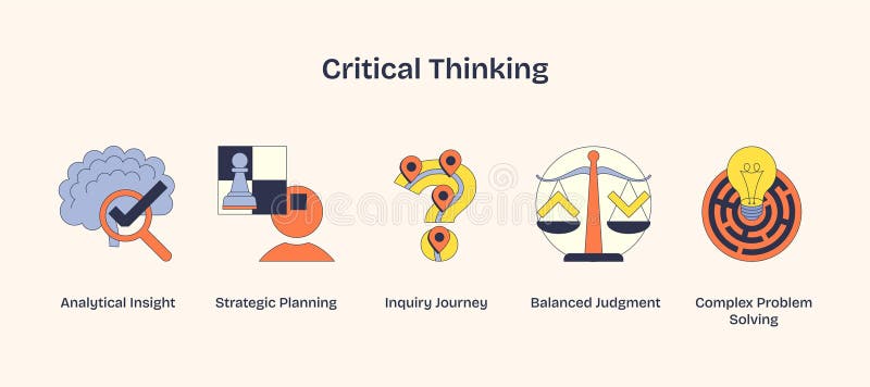 Critical Thinking, Brain, Chess Piece, and Scales Symbolize Analytical ...