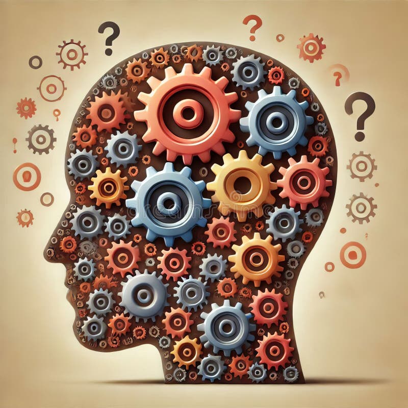 Critical Thinking a Brain with Gears Showing the Importance of Q Stock Illustration ...
