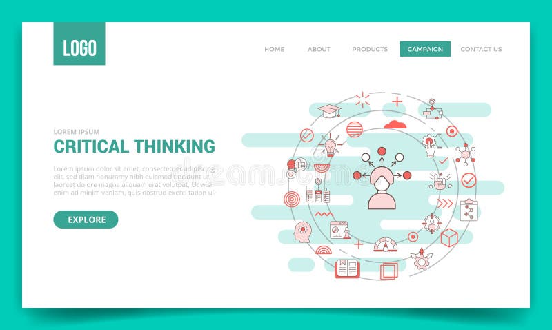 Critical Thinking Concept with Circle Icon for Website Template or ... Critical Thinking Concept with Circle Icon for Website Template or ...