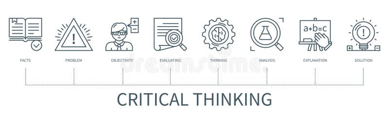 Critical Thinking Vector Infographic in Minimal Outline Style Stock ...