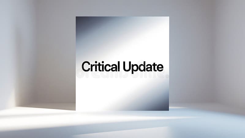 Critical Update Message in a Minimalistic Setting with Soft Light Stock ...