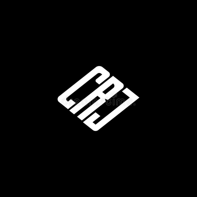 CRJ Letter Logo Design on Black Background Stock Illustration ...