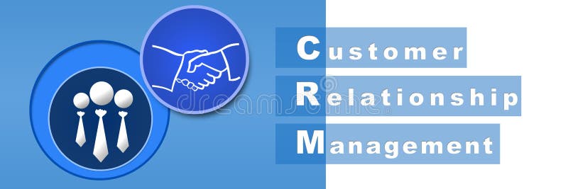 CRM Banner Blue stock illustration. Illustration of page - 29687570