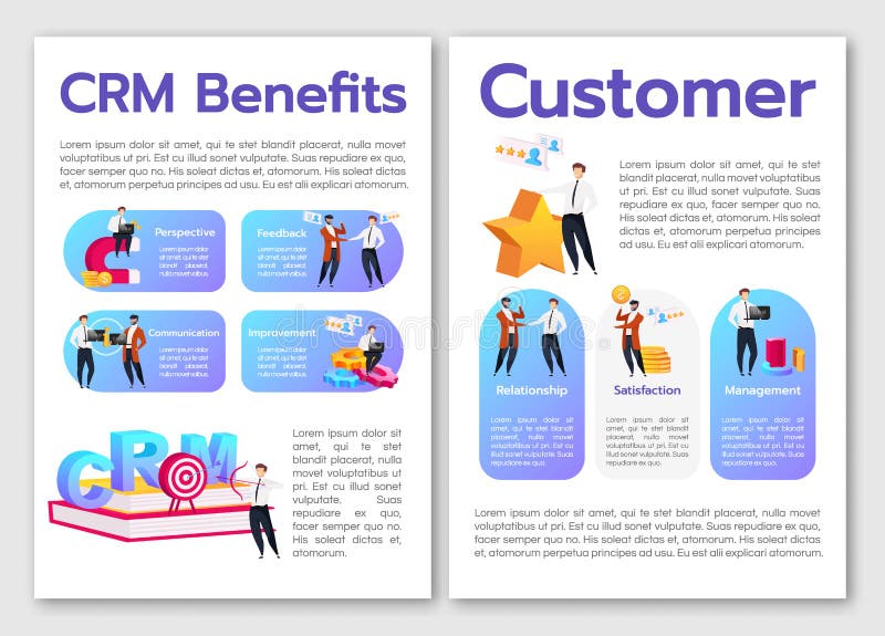 CRM Benefits Flat Vector Brochure Template Stock Vector - Illustration ... CRM Benefits Flat Vector Brochure Template Stock Vector - Illustration ...