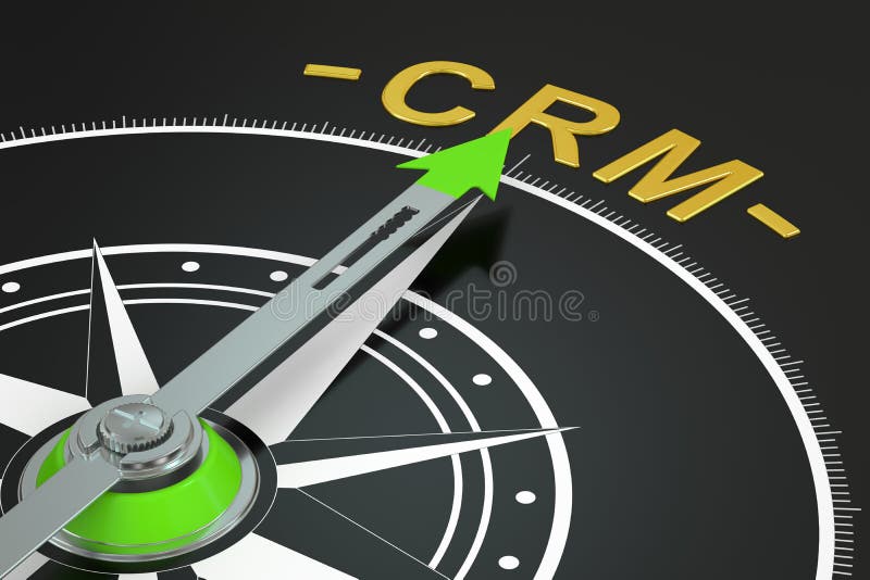 CRM compass concept, 3dg stock illustration. Illustration of ...