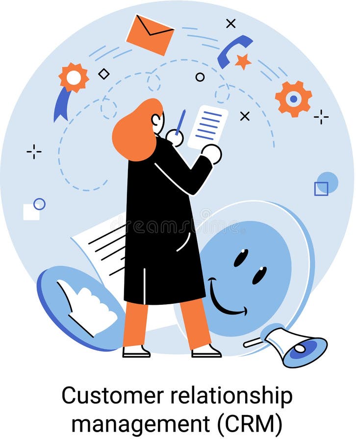 CRM Concept. Customer Relationship Management. Organization of Data on ...