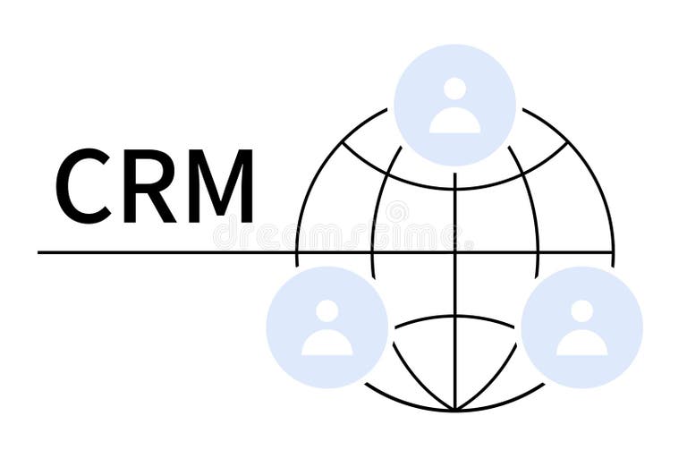 CRM Concept with Global Network and User Avatars in Blue and White ...