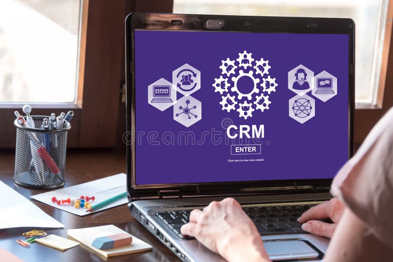 Crm Concept on a Laptop Screen Stock Image - Image of company ...