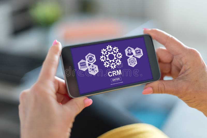 Crm Concept on a Smartphone Stock Photo - Image of smartphone, people ...