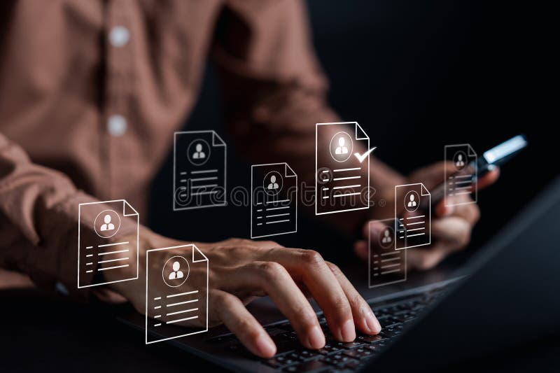 CRM or Customer Relationship Management Concept. Businessman Use ...