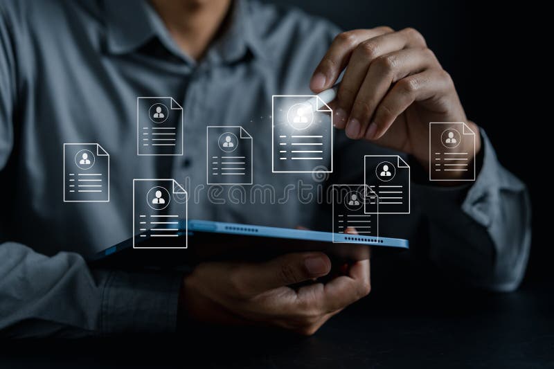 CRM or Customer Relationship Management Concept. Businessman Use ...