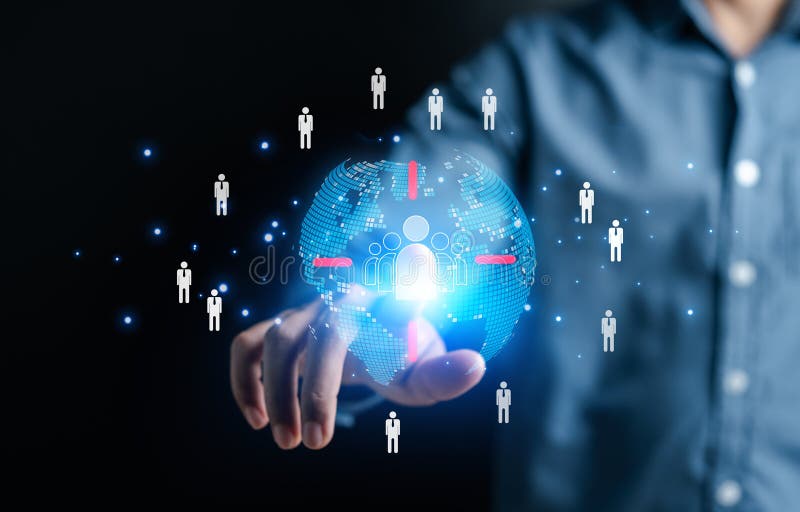 CRM or Customer Relationship Management Concept. Businessman Use ...