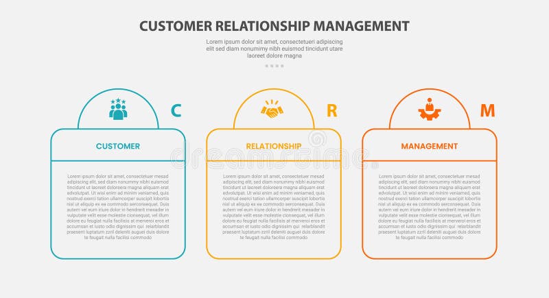 CRM Customer Relationship Management Infographic Outline Style with 3 ...