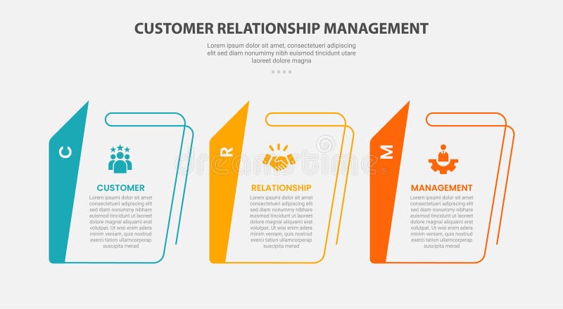 CRM Customer Relationship Management Infographic Outline Style with 3 ...