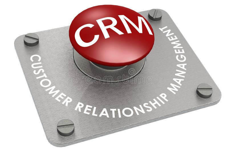 CRM for Customer Relationship Management Red Button Stock Illustration ...