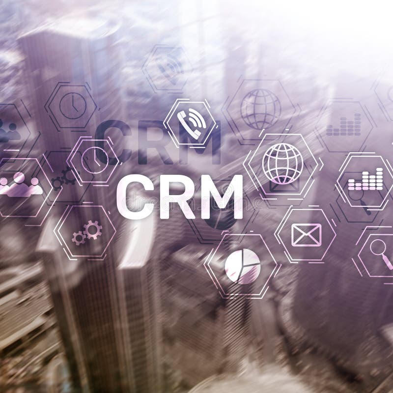 CRM, Customer Relationship Management System Concept On Abstract ...
