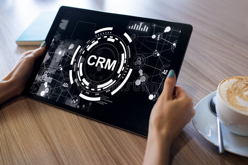 CRM - Customer Relationship Management System Concept on Screen. Stock ...
