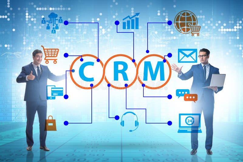 CRM Custromer Relationship Management Concept with Businessman Stock ...
