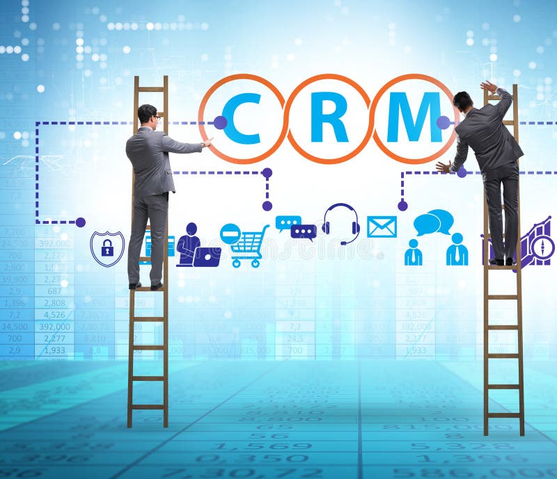 CRM Custromer Relationship Management Concept with Businessman Stock ...