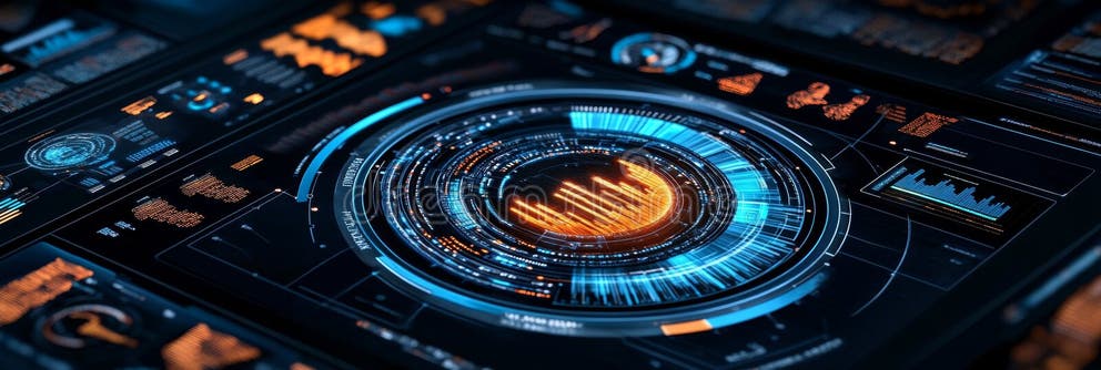 CRM Dashboard Business Data Visualization Futuristic Interface Data ...