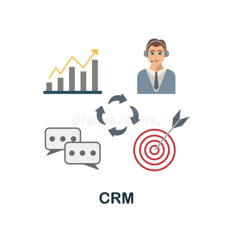 Crm Flat Icon. Colored Element Sign from Market Integration Collection ...