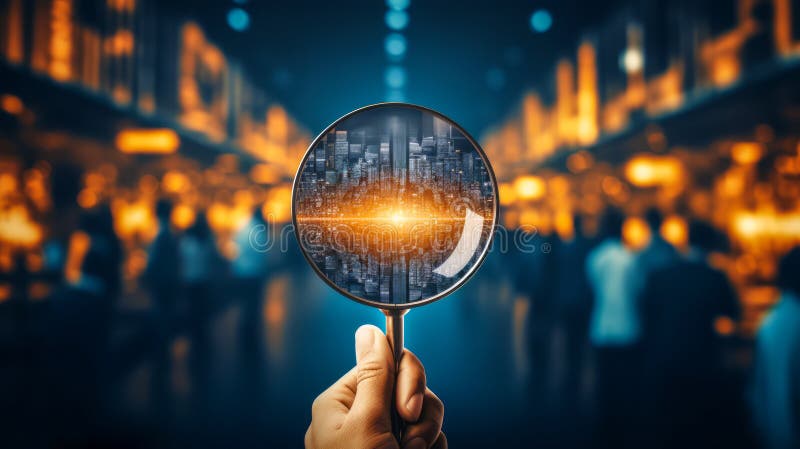 CRM Focus Hand with Magnifier on Human Icon for Customer Targeting ...