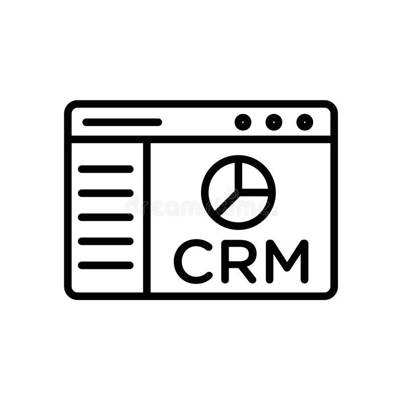 Crm Icon Linear Logo Mark in Black and White Stock Illustration ...