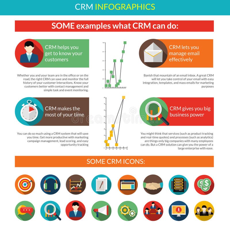 Crm Infographics Set stock vector. Illustration of affiliate - 209796911