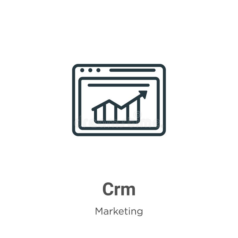 Crm Outline Vector Icon. Thin Line Black Crm Icon, Flat Vector Simple ...