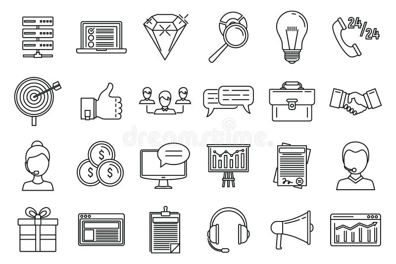 CRM Platform Icons Set, Outline Style Stock Vector - Illustration of ... CRM Platform Icons Set, Outline Style Stock Vector - Illustration of ...
