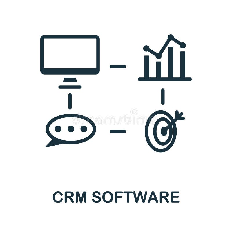 Crm Software Icon. Monochrome Sign from Customer Relationship ...