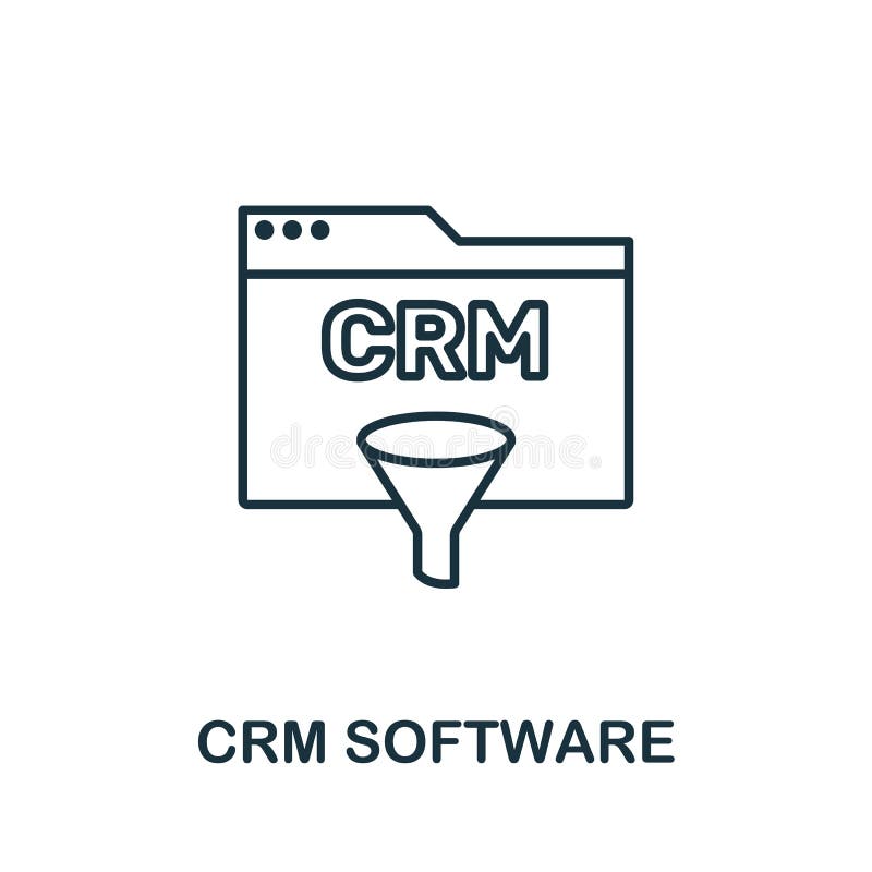 Crm Software Outline Icon Thin Line Concept Element From Crm Icons