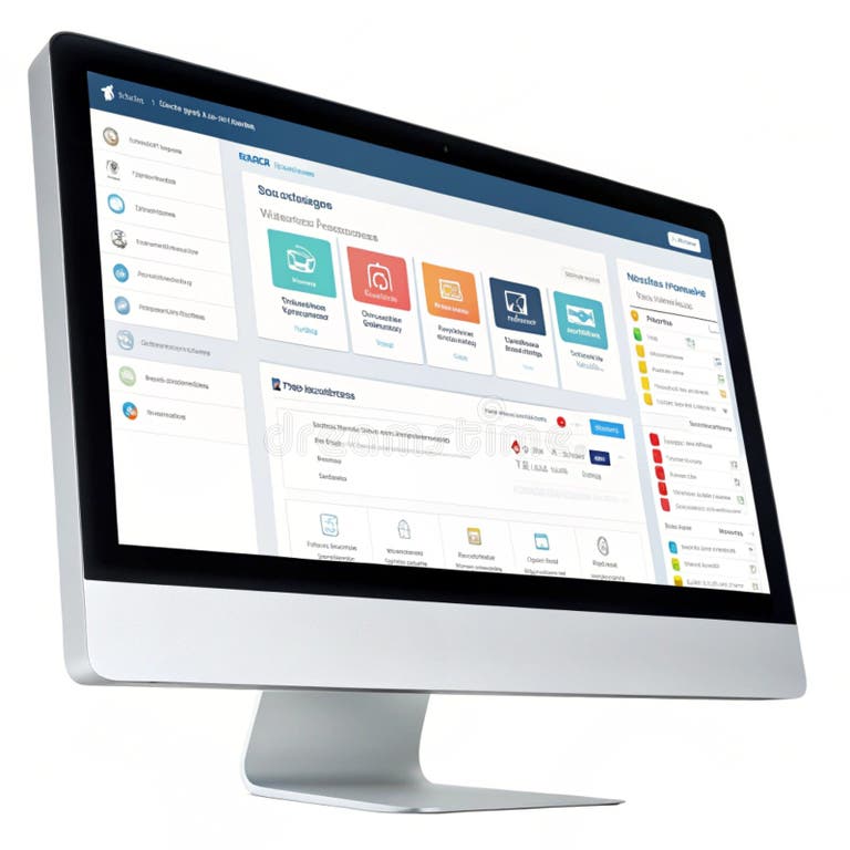 CRM Software on White Background Stock Photo - Image of database, cloud ...