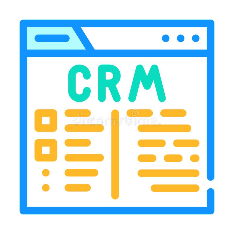Crm System Color Icon Vector Illustration Sign Stock Vector ...