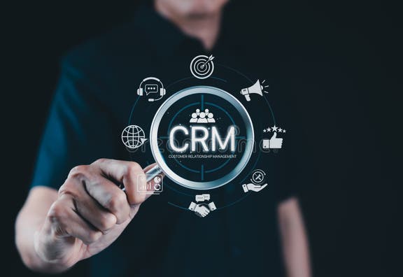 CRM System for Customer Relationship Management. a Person Interacts ...