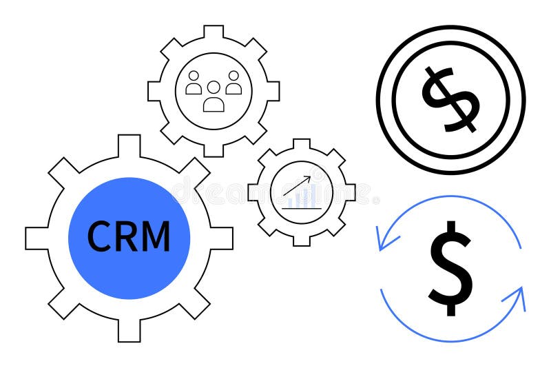 CRM System Integration Representing Customer Management, Financial ...